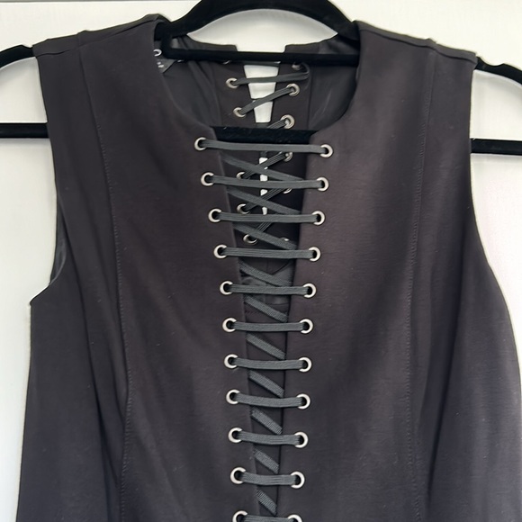 bebe | Dresses | Bebe Lack Lace Up Dress With Gold Hardware | Poshmark